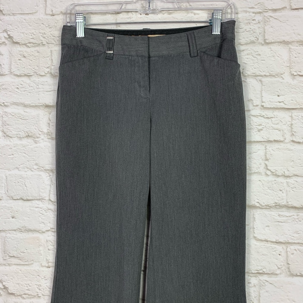 Express Editor Gray Wide Leg Flare Career Pants - Gem